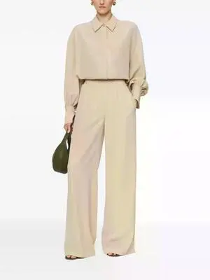 JOSEPH Nour High-rise Wide-leg Trousers - Neutrals