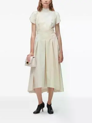 3.1 Phillip Lim Puff-sleeved Pleated Midi Dress - Neutrals