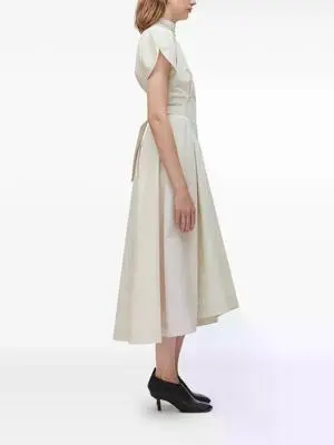 3.1 Phillip Lim Puff-sleeved Pleated Midi Dress - Neutrals
