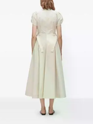 3.1 Phillip Lim Puff-sleeved Pleated Midi Dress - Neutrals