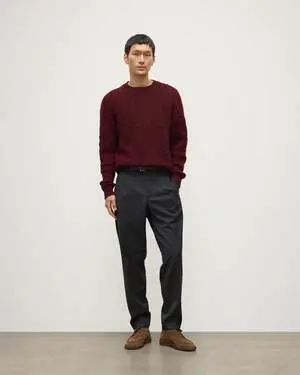 Johnstons Of Elgin Calder Dark Cable Cashmere Jumper - Red