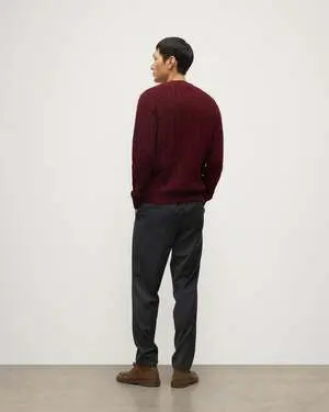 Johnstons Of Elgin Calder Dark Cable Cashmere Jumper - Red