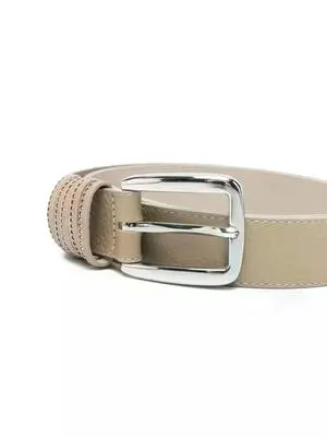 Peserico Textured-leather Belt With Buckle