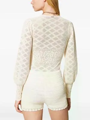 TWINSET Knit Floral Bodysuit
