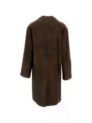 Max Mara Ortensia Lapel-collar Suede Coat