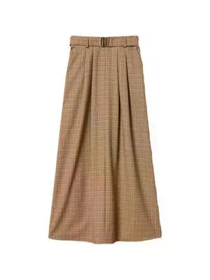 TWINSET Plaid Belted Skirt