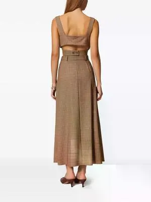 TWINSET Plaid Belted Skirt