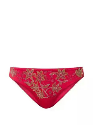 TWINSET Floral-studded Bikini Bottom - Pink