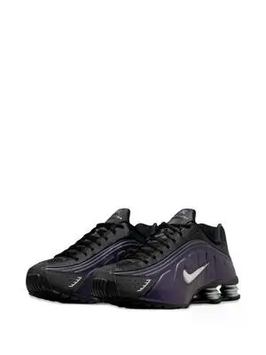 Nike Shox R4 Perforated Logo Sneakers - Black
