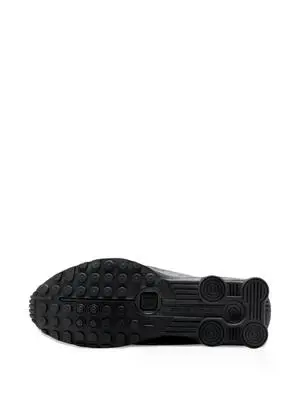 Nike Shox R4 Perforated Logo Sneakers - Black