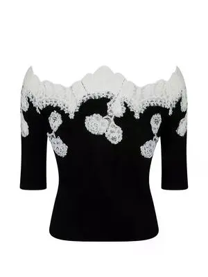 Ermanno Scervino Lace Off-shoulder Sweater