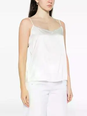 PANICALE Beaded Strap Top - White