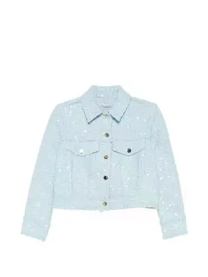Alice + Olivia Sequin-detailed Cropped Tweed Jacket - Blue
