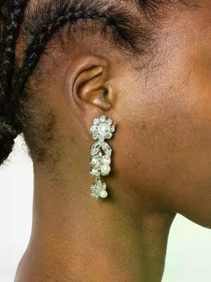 Simone Rocha Daisy-motif Crystal Drop Earrings