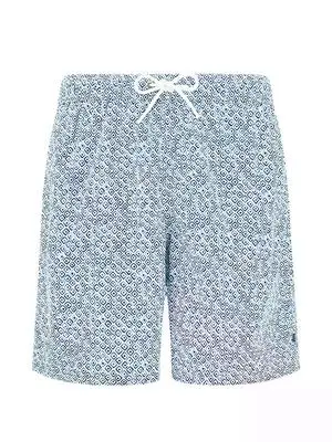 Paul & Shark Geometric Print Swim Shorts Blue