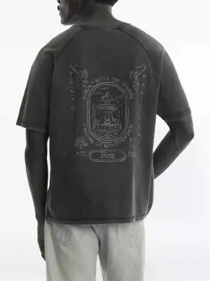 Maison Kitsuné Fountain Stamp-printed Faded T-shirt
