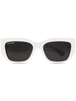 Balenciaga Logo-plaque Sunglasses - White