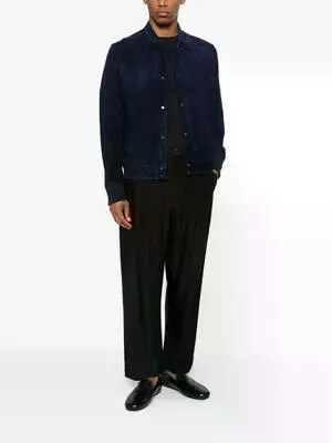 SALVATORE SANTORO Suede Bomber Jacket - Blue
