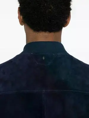 SALVATORE SANTORO Suede Bomber Jacket - Blue