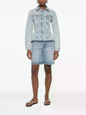 7 For All Mankind Striped Denim Shorts