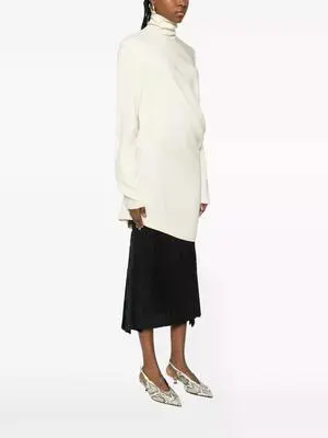TOTEME High-neck Twist Blouse - Neutrals