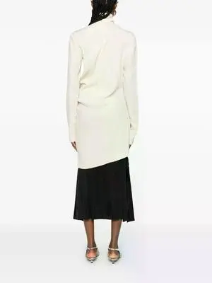 TOTEME High-neck Twist Blouse - Neutrals