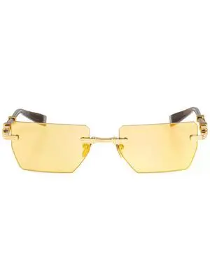 Balmain Rectangle Frame Sunglasses - Gold