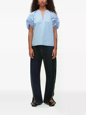3.1 Phillip Lim Drawstring V-neck Top - Blue
