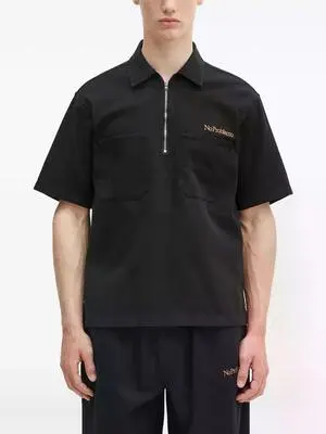 Aries Logo-embroidered Polo Shirt - Black