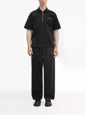 Aries Logo-embroidered Polo Shirt - Black