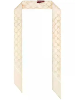 Gucci Gg Silk Neck Bow - Neutrals