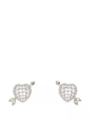 SWAROVSKI Heart-shape Stud Earrings - Silver