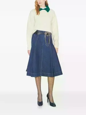 Tory Burch Collared Wool Sweater With Contrast Collar