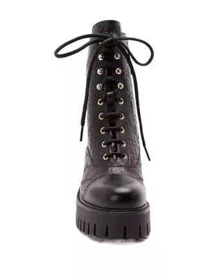 Gucci Gg-monogram Lace-up Boots