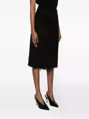 JIL SANDER A-line Midi Skirt With Frayed Hem