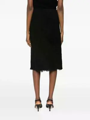 JIL SANDER A-line Midi Skirt With Frayed Hem