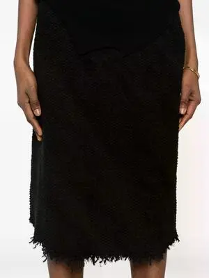 JIL SANDER A-line Midi Skirt With Frayed Hem