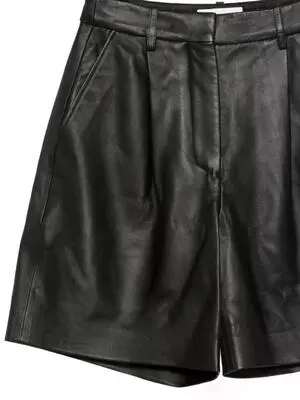 JOSEPH Suze Pleated Leather Shorts