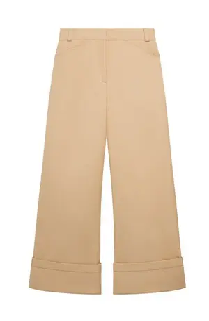 Another Tomorrow Wide Cuff Cotton Pants