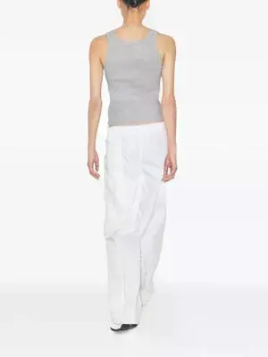 Tory Burch Ribbed Scoop Neck Tank Top - Grey