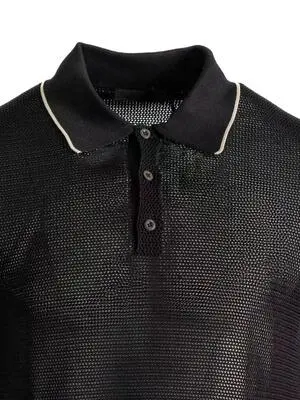 Prada Contrast-trim Mesh Polo Shirt