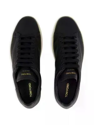 TOM FORD Perforated Leather Lace-up Sneakers - Black