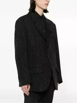Yohji Yamamoto Notched-lapels Blazer - Black