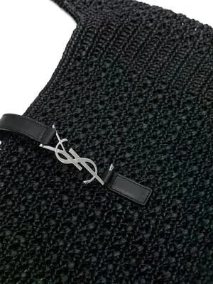 Saint Laurent Medium Les 5 À 7 Raffia Shoulder Bag