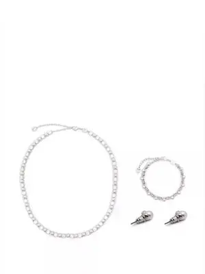 SWAROVSKI Matrix Crystal-pearl Necklace - Silver