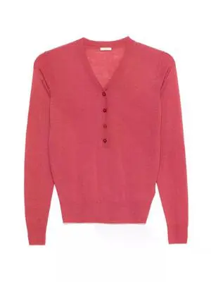 JOSEPH Button-up Cashmere Sweater - Pink