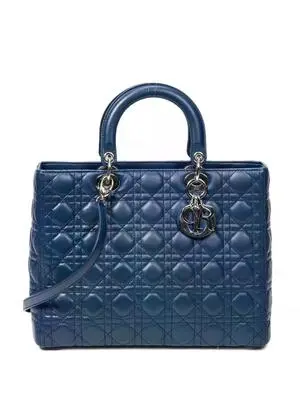Dior Lady Quilted Tote Bag - Blue
