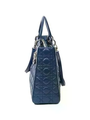 Dior Lady Quilted Tote Bag - Blue