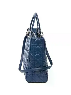 Dior Lady Quilted Tote Bag - Blue