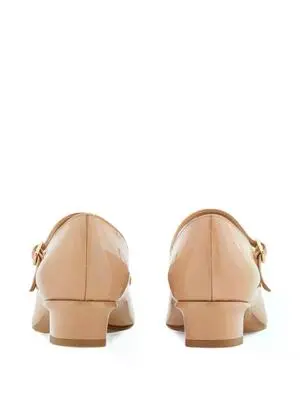 FERRAGAMO 30mm Bow-detail Mary Jane Pumps - Neutrals